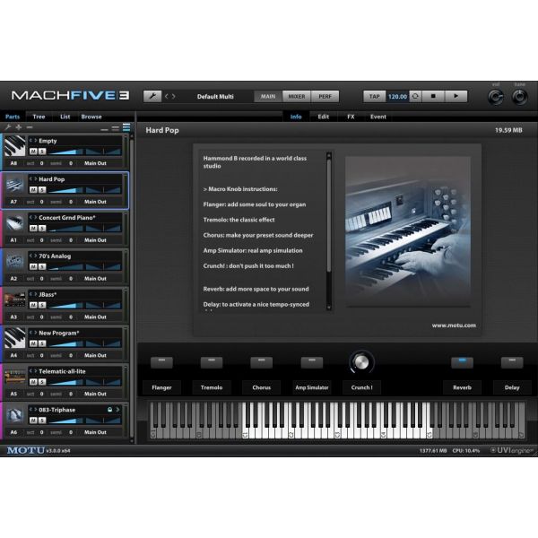 Motu MachFive 3 - Logiciels instruments virtuels - Energyson