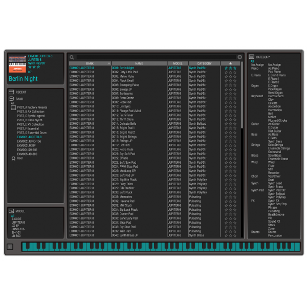 JUPITER-8 Extension - Logiciels instruments virtuels - Energyson